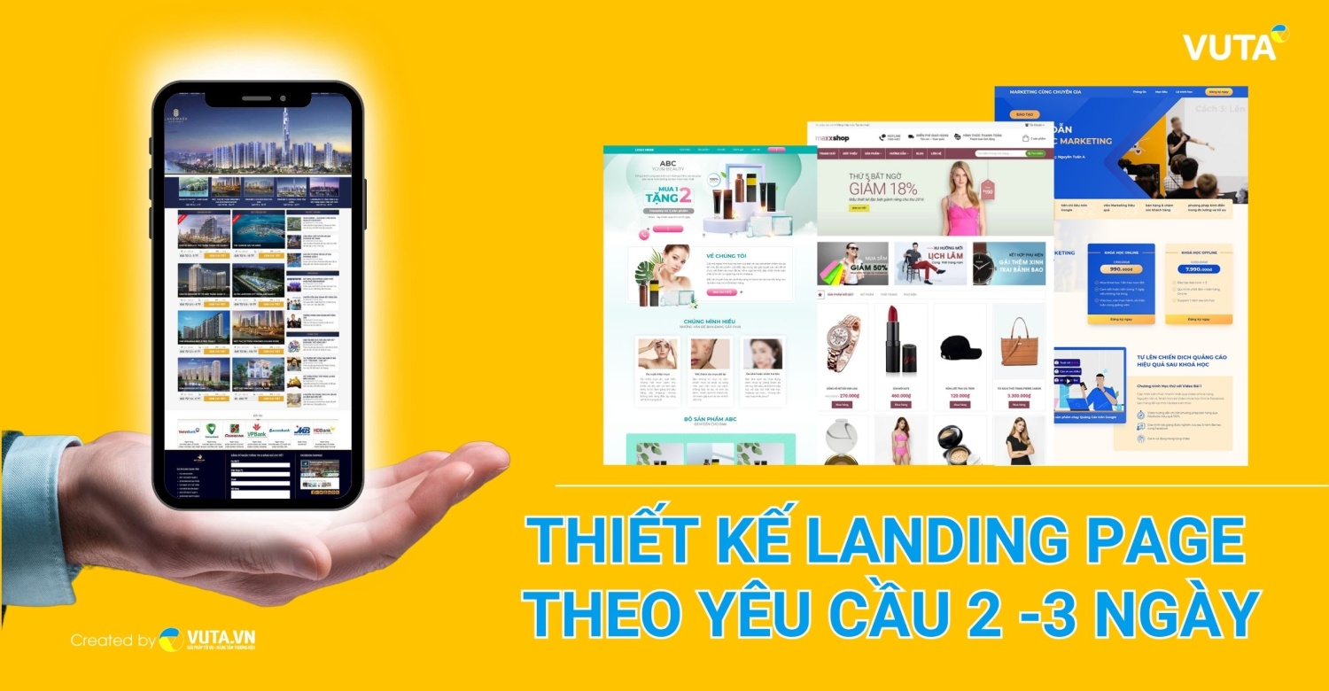 Thiết Kế Landing Page Theo Yêu Cầu - Bàn Giao Trong 2-3 Ngày